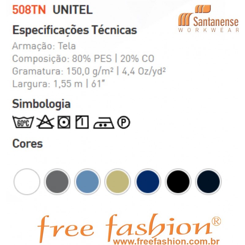508TN UNITEL JALECOS PROFISSIONAIS - Free Fashion