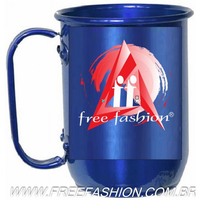 005 CANECA ALUMÍNIO AZUL 350 ML - Free Fashion