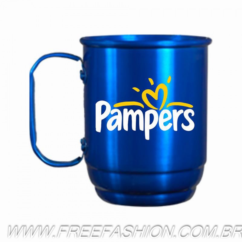006 CANECA ALUMÍNIO COR AZUL 500 ML - Free Fashion