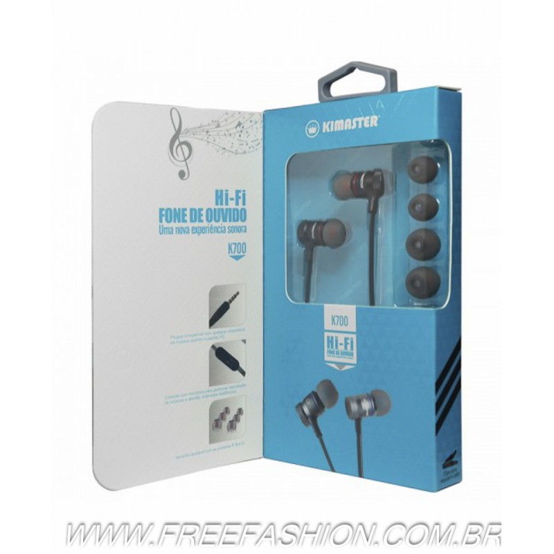 K700 - Fone de ouvido HI-FI KIMASTER - Free Fashion